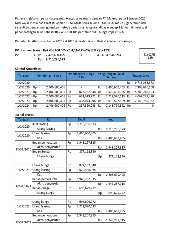 Latihan Soal Sewa | PDF