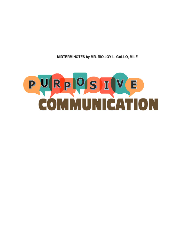 Midterm Notes in Purposive Communication | PDF | Communication | Cross ...
