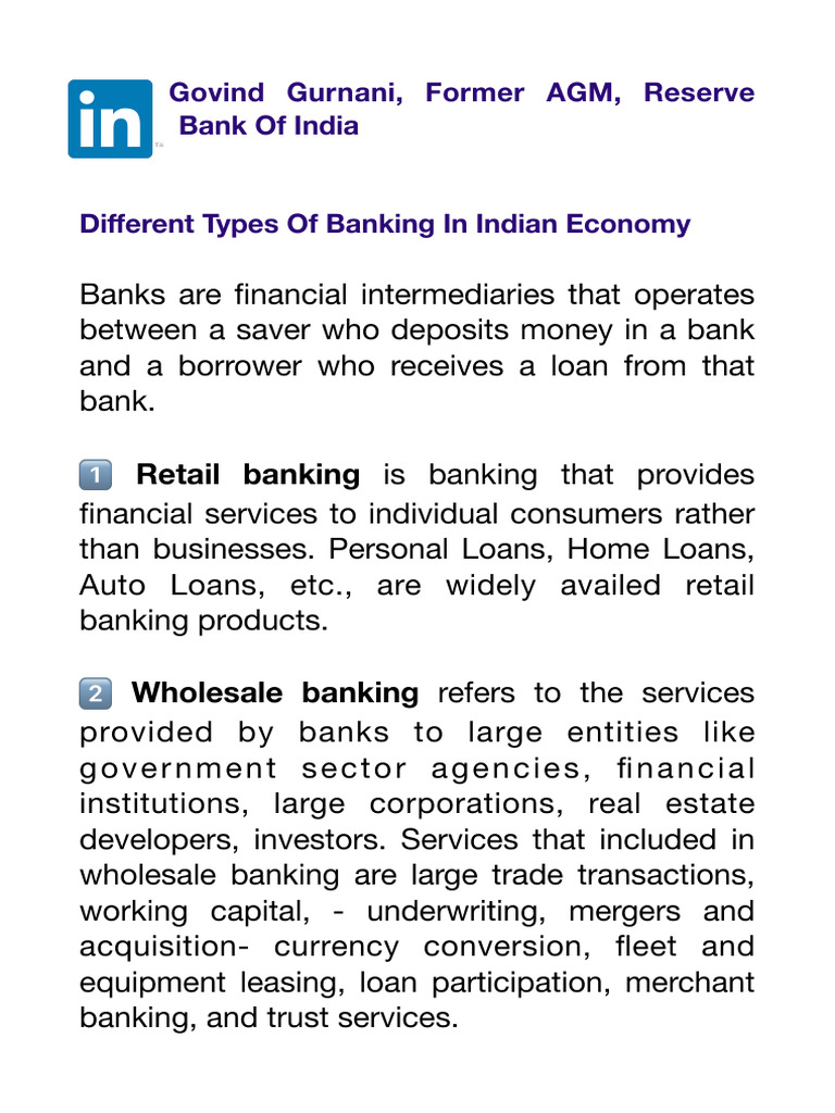 Different Types of Banking in Indian Economy | PDF | Banks | Banking