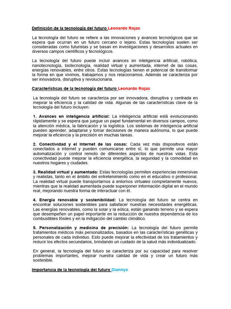 Innovaciones en Tecnología del Futuro | PDF | Internet de las Cosas ...