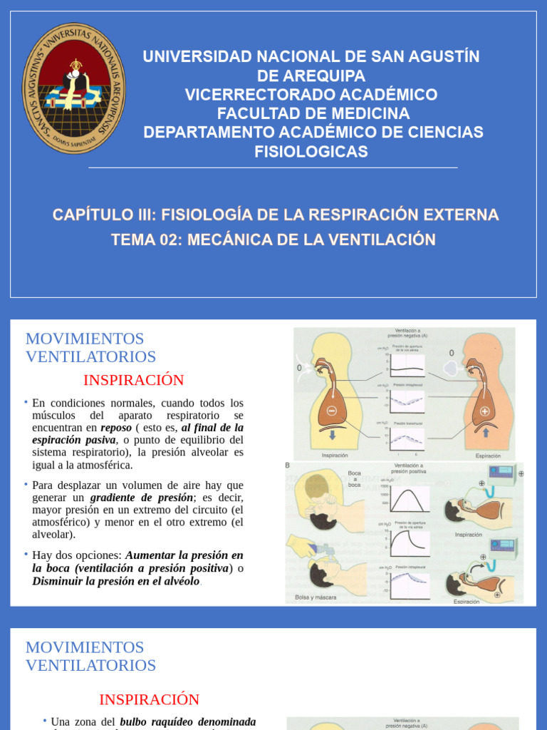 CAPITULO III TEMA 2 Mecánica de La Ventilación | PDF | Sistema respiratorio | Pulmón