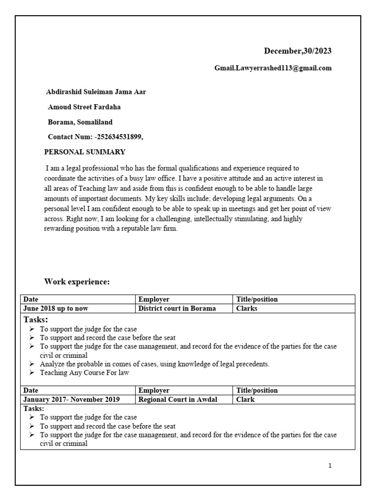 May CV | PDF | Lawsuit | Sharia