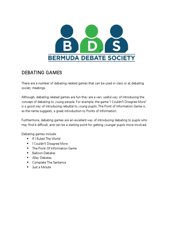 Debating Game: I Couldn't Disagree More | PDF