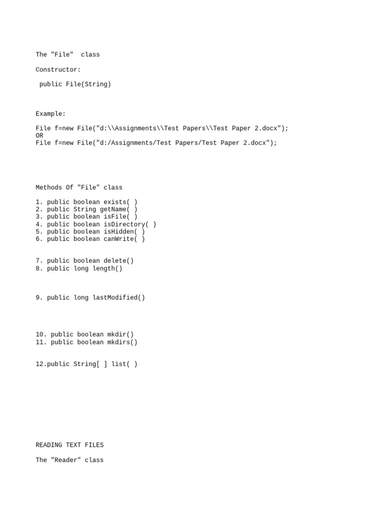 The File Class Pdf Constructor Object Oriented Programming