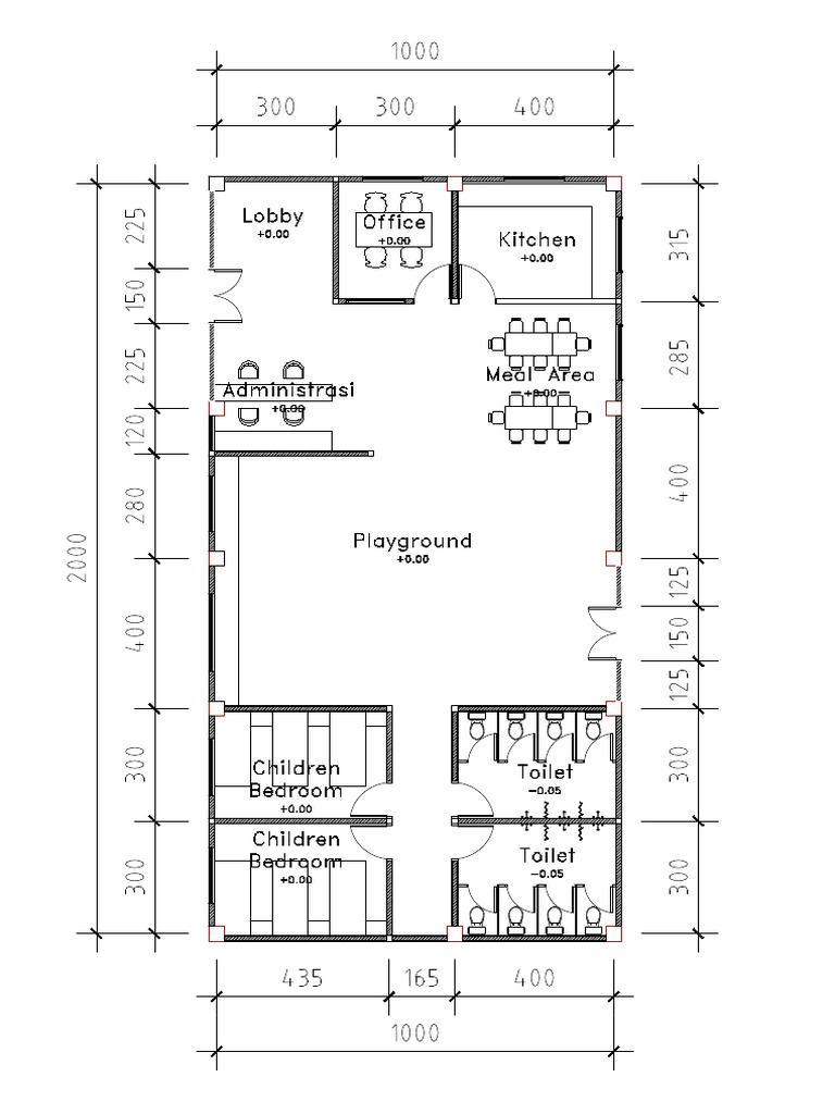 Layout Daycare - Gedung 1 | PDF