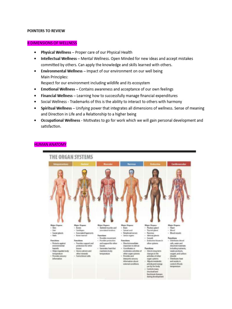 (Pe) Pointers To Review | PDF | Human Body | Skeletal Muscle
