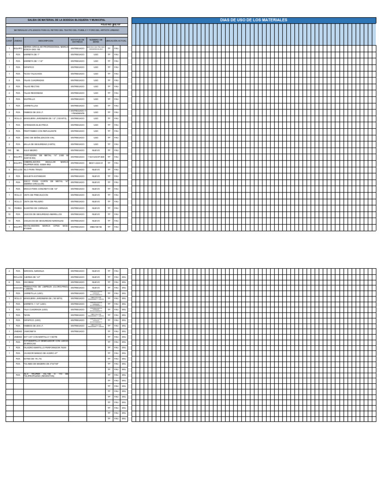 Control de Listas de Salidas de Materiales para Cada Obra | PDF