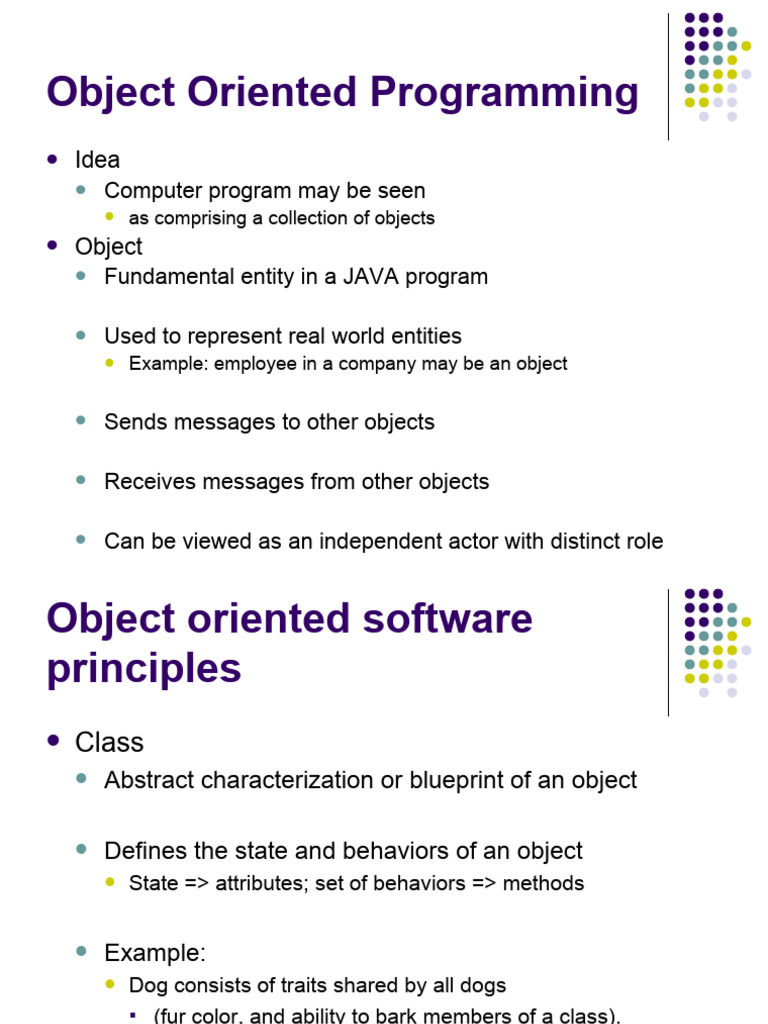 Ch. 1 & 2 - Lecture3 - OO Program & Character Strings | PDF | Object (Computer Science) | Class ...