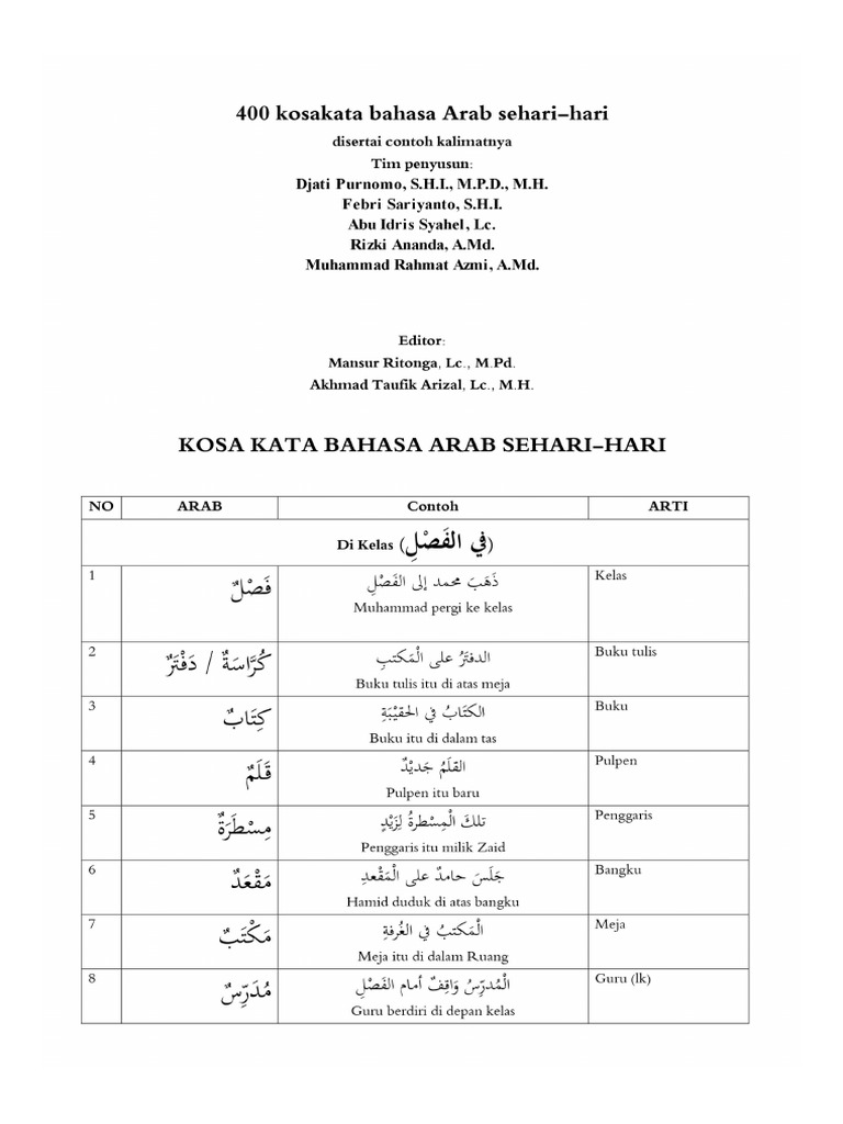 400 Kosa Kata Arab 1445H | PDF