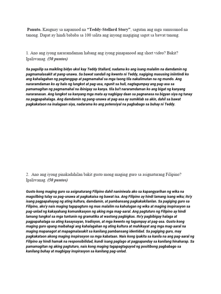 CHRISTNIL KATE SEVILLA - Reflection Essay - Teddy Stellard's Story | PDF