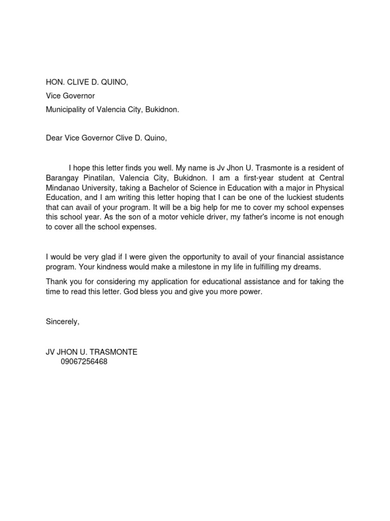 JV Letter | PDF | Self-Improvement