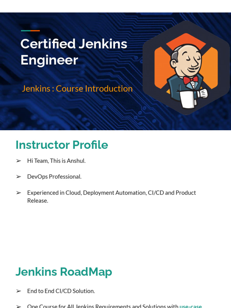 Certified Jenkins Engineer Course Overview | PDF | Computing | Computer ...
