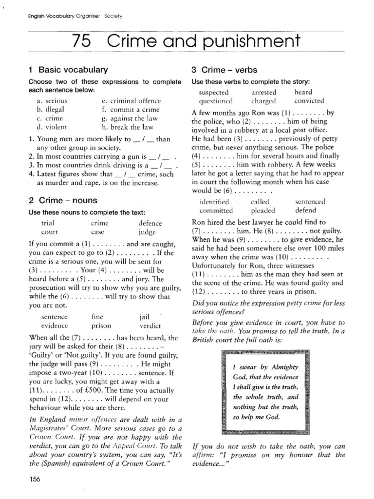Crime and Punishment Exercises | PDF