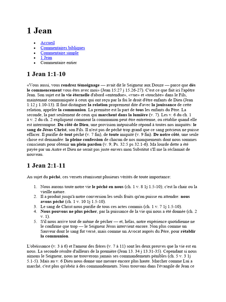 1 Jean | PDF | Jésus | Eucharistie