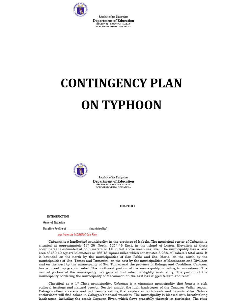 Typhoon Plan for Isabela Schools | PDF | Flood | Storms
