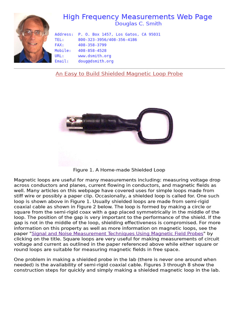 An Easy To Build Shielded Magnetic Loop Probe | PDF | Coaxial Cable ...