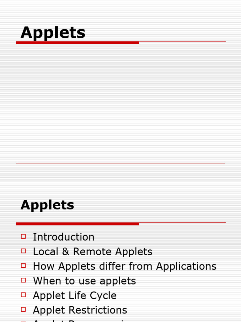 Applet | PDF | World Wide Web | Internet & Web
