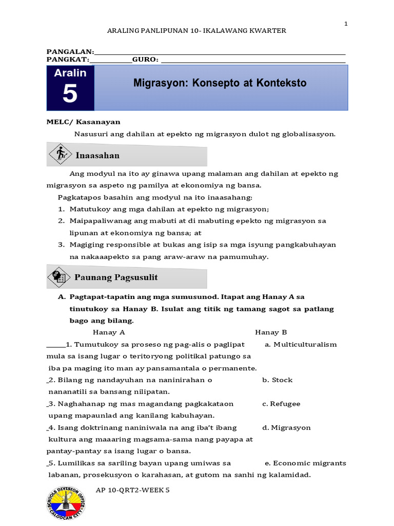 AP 10 Q2 Week 5 | PDF
