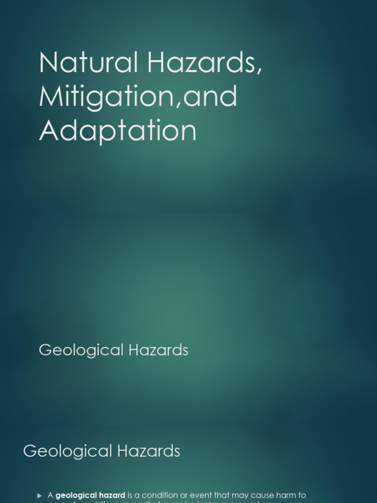 Natural Hazards, Mitigation, and Adaptation | PDF | Earthquakes ...