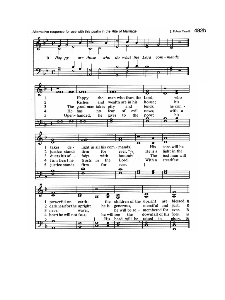 Wedding Psalm - Happy Are Those Who Do What The Lord Commands - CWB ...