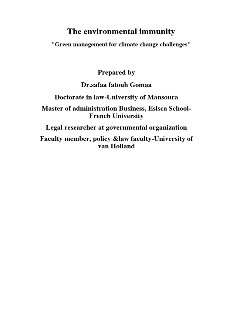 The Environmental Immunity | PDF | Climate Change | Greenhouse Gas