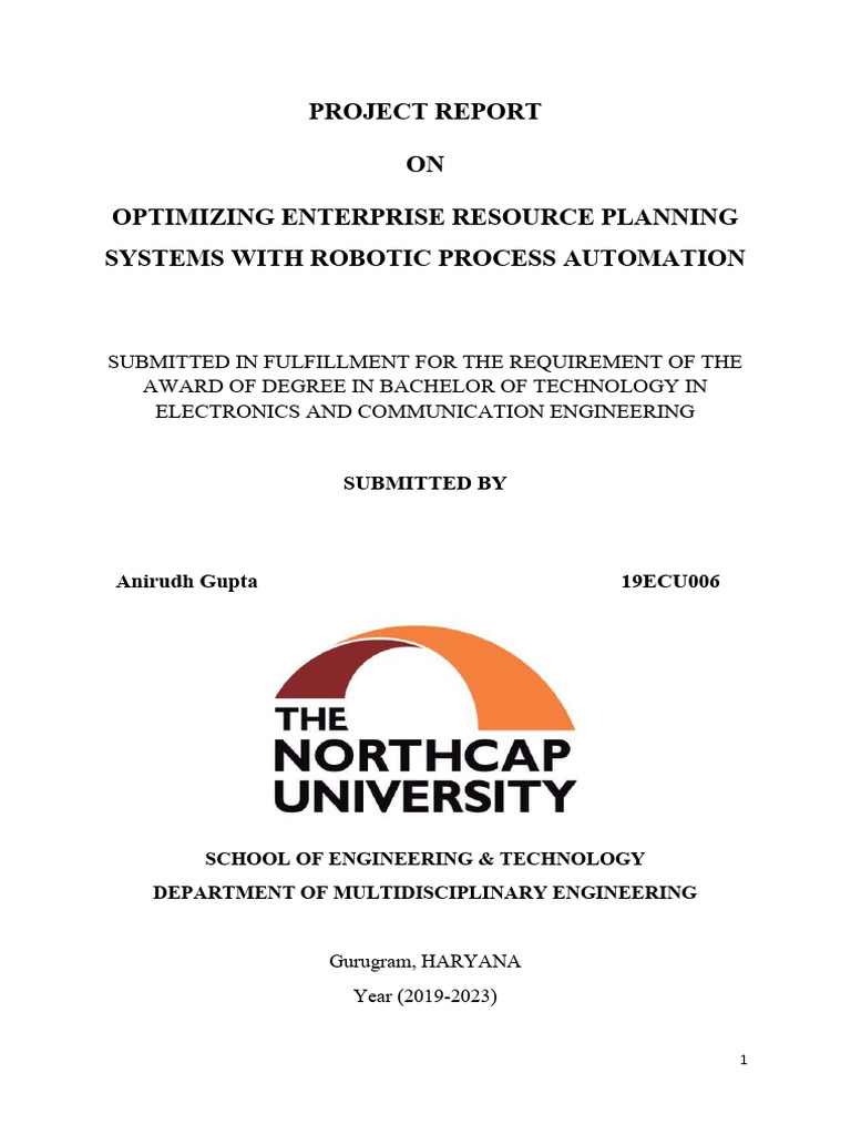 Rpa Project | PDF | Automation | Enterprise Resource Planning