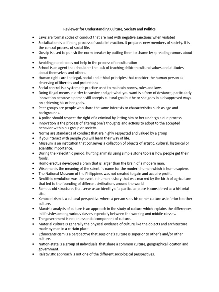 Ucsp Midterm Reviewer | PDF | Society | Science