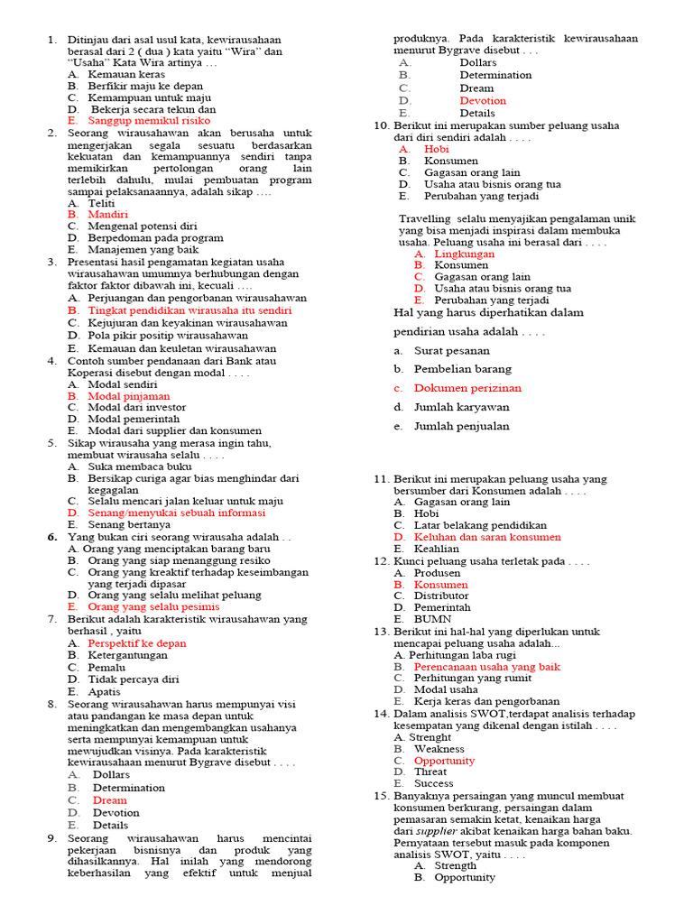 50 Soal Kwu Dan Kunci-1 | PDF