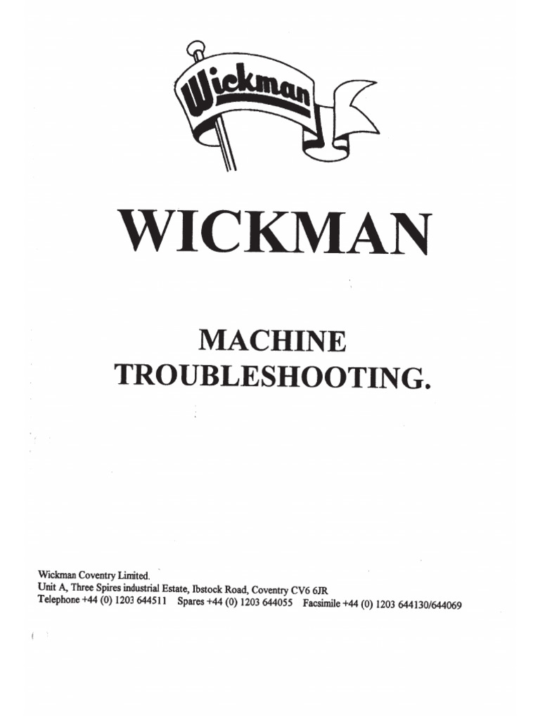 Wickman Trouble Shooting | PDF