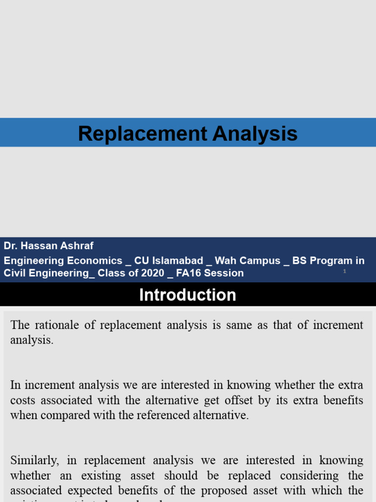 14 - Replacement Analysis | PDF | Economics | Taxes