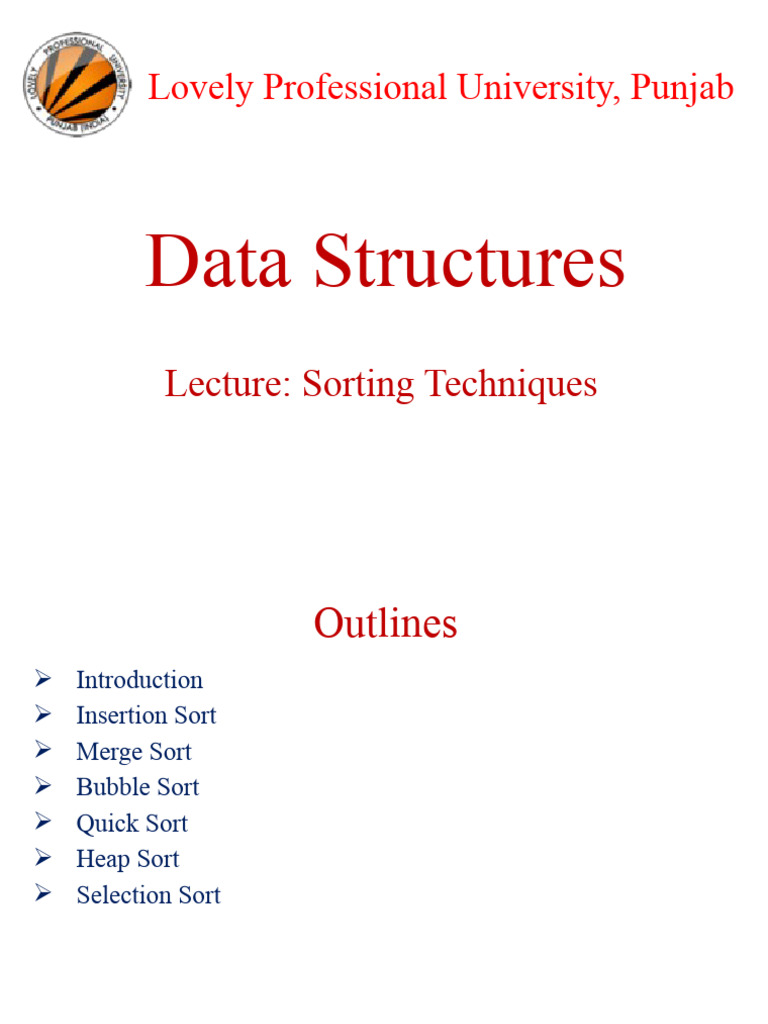 Sorting Techniques | PDF | Computing | Applied Mathematics Sorting Techniques | PDF | Computing | Applied Mathematics