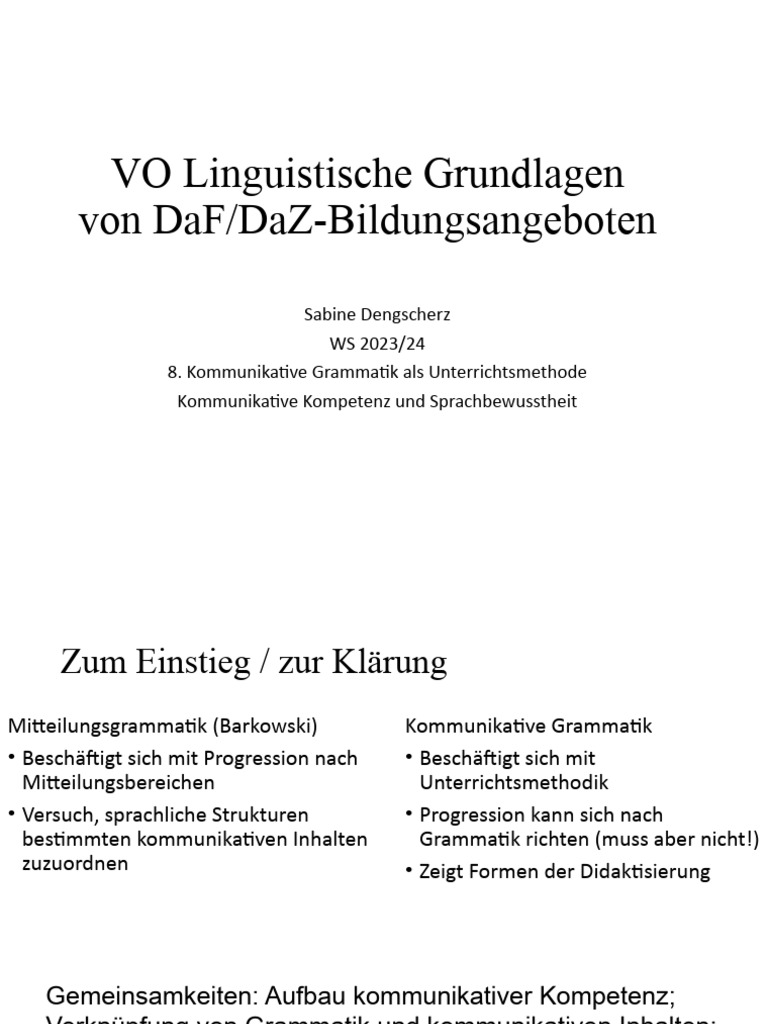 7 Kommunikative Vorab 2023w | PDF