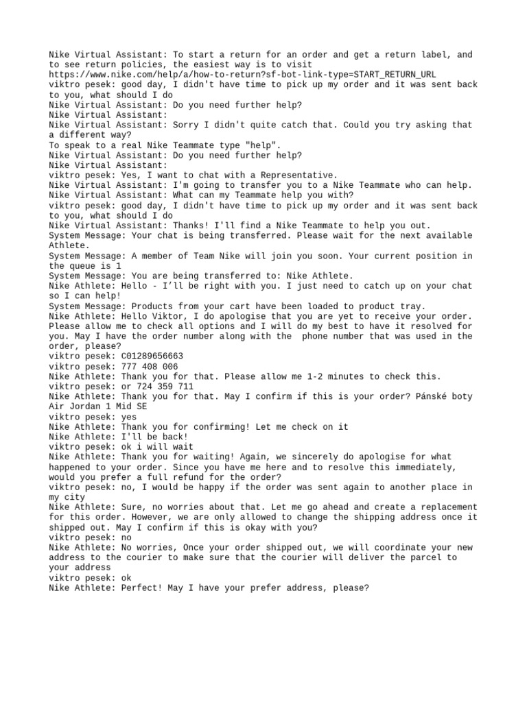 Live Chat History | PDF
