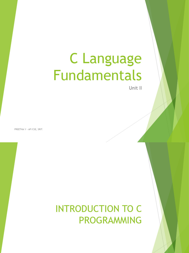 Unit 2 C Language Fundamentals | PDF | Data Type | Source Code