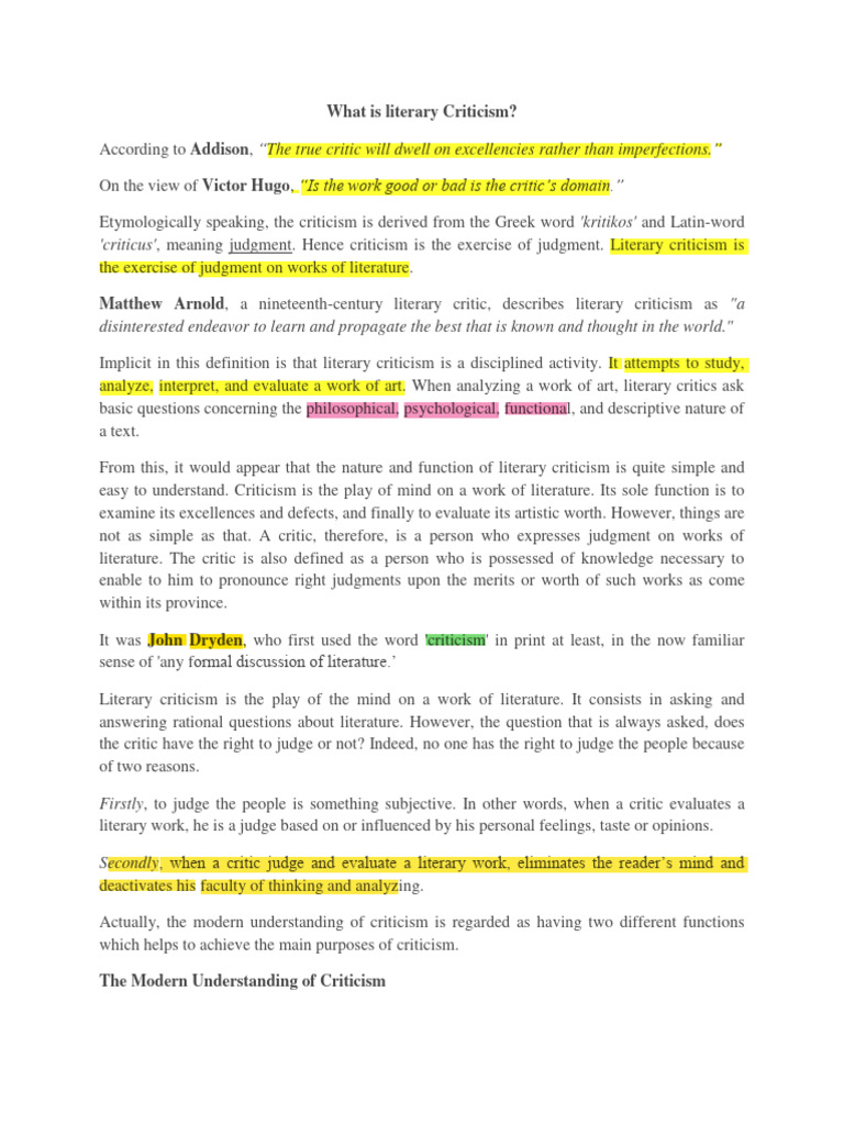 Understanding Literary Criticism Basics | PDF | Philosophy
