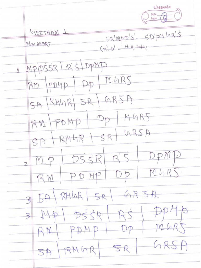 Lesson 6 - 5-Geetham 1 | PDF