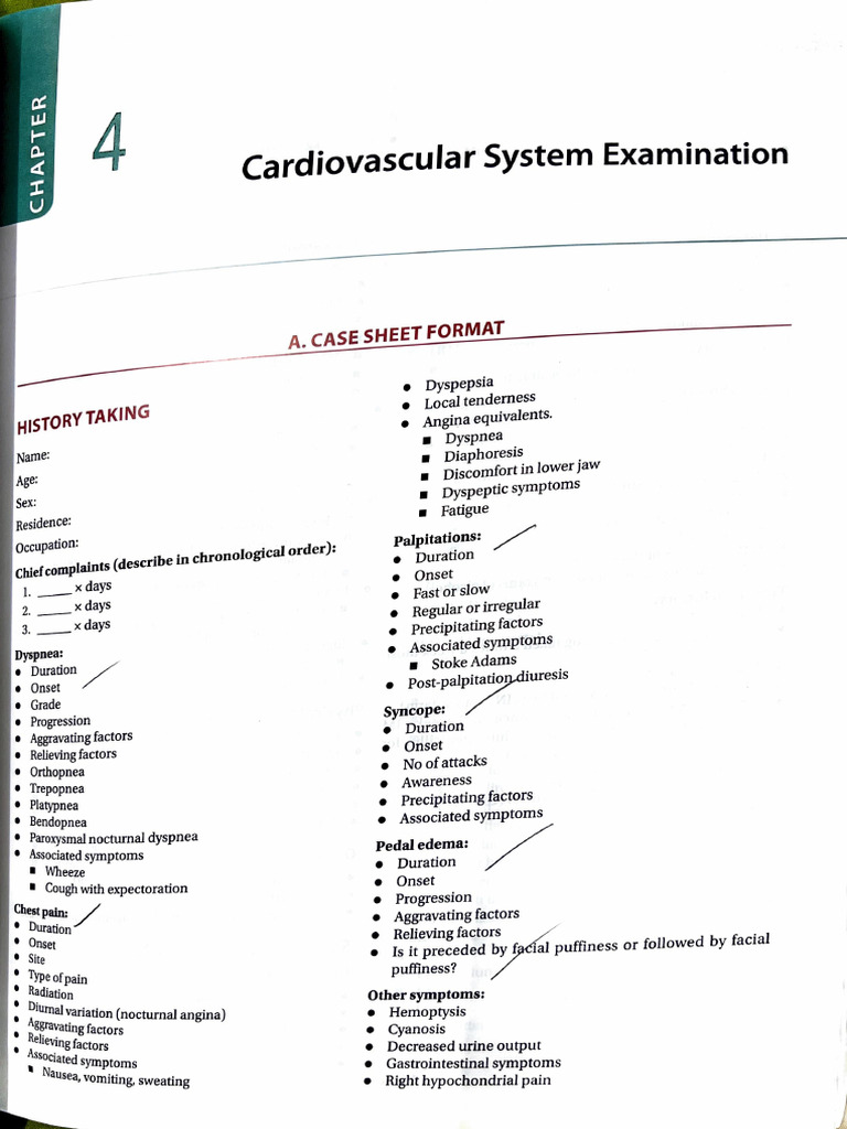 Cardiovascular System: Examination | PDF