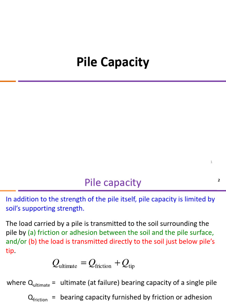 Lec 10 Pile Capacity | PDF | Deep Foundation | Friction