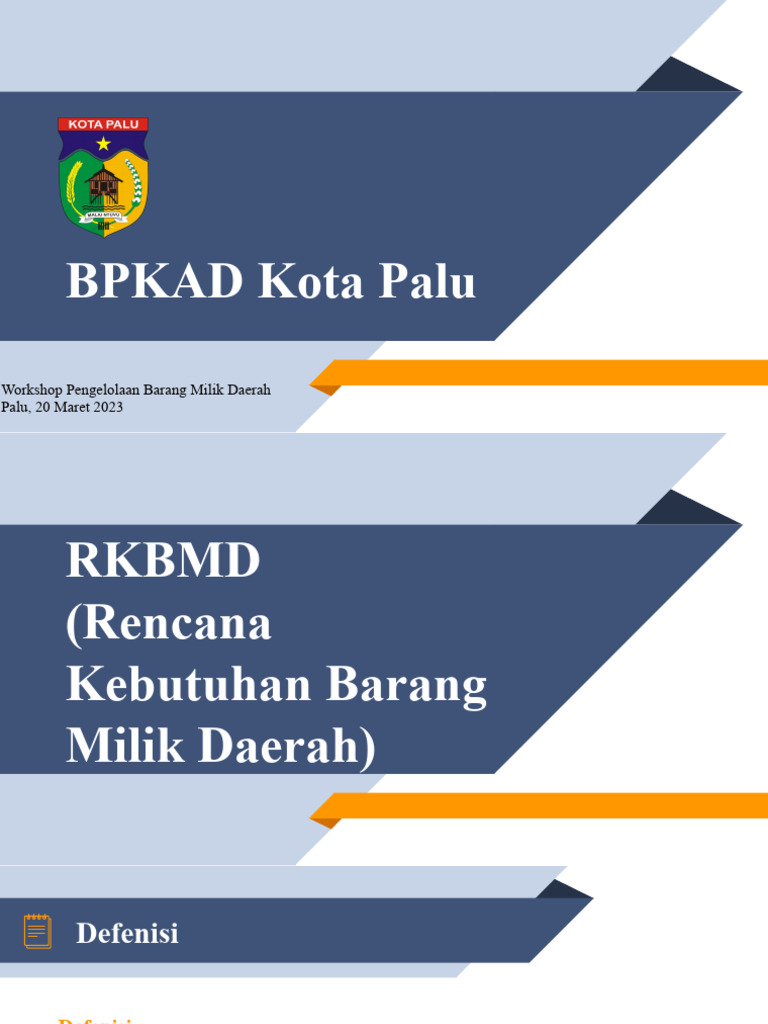 RKBMD Dan SSH BPKAD Kota Palu Final | PDF