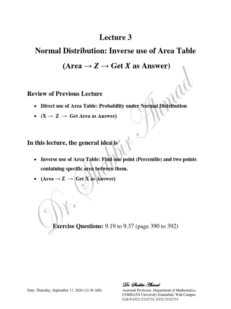 Inverse Normal Distribution Techniques | PDF | Equations | Percentile