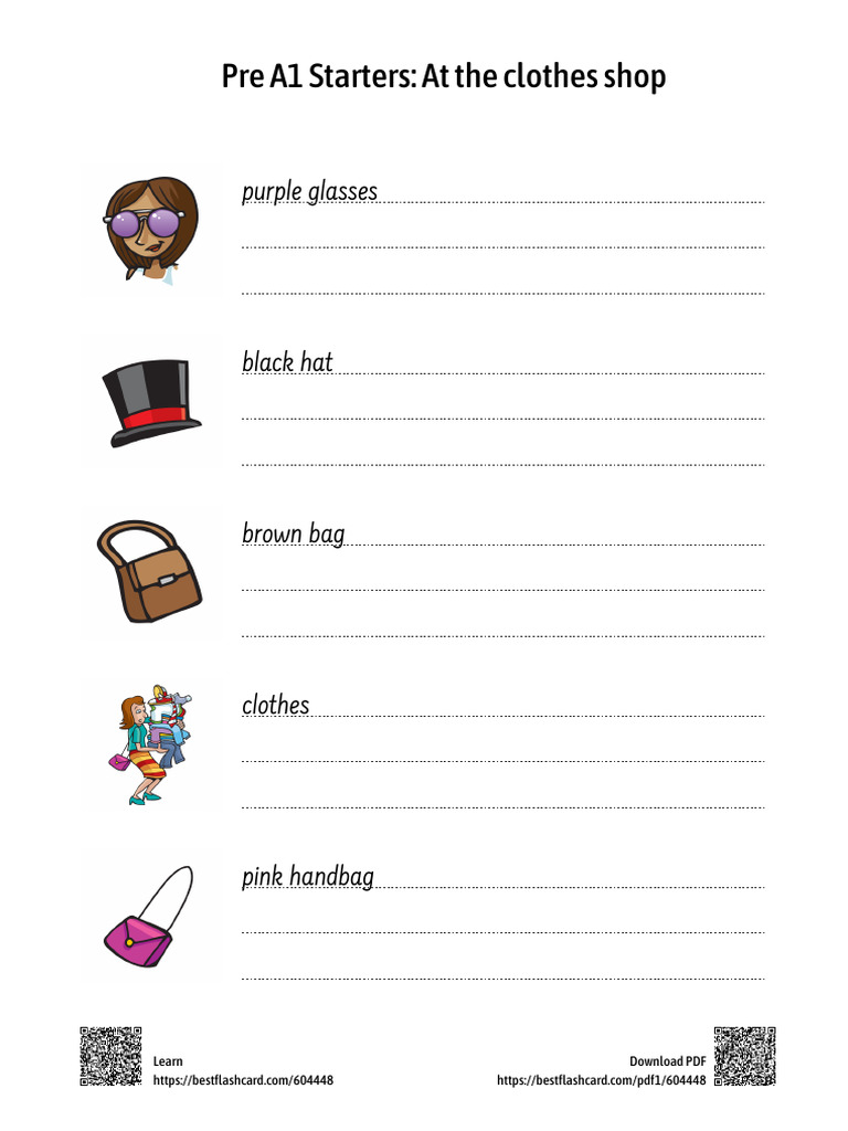 Pre A1 Starters: Clothes Vocabulary | PDF | Career & Growth