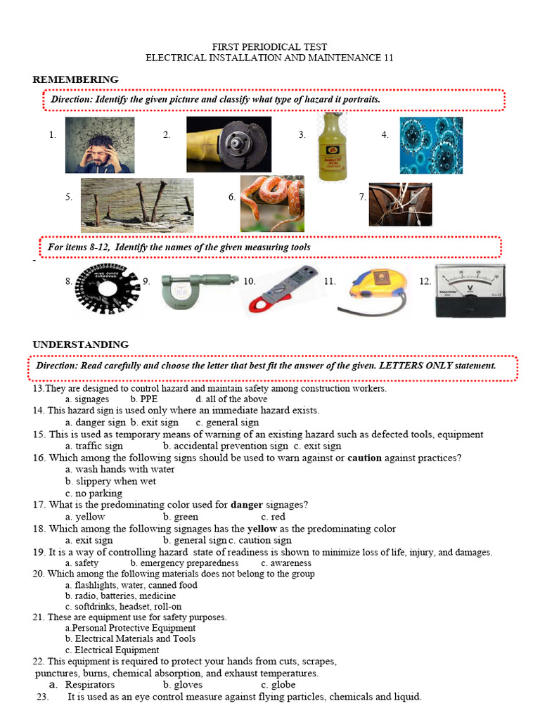 First Periodical Test Eim 2022-3023 | PDF | Personal Protective ...