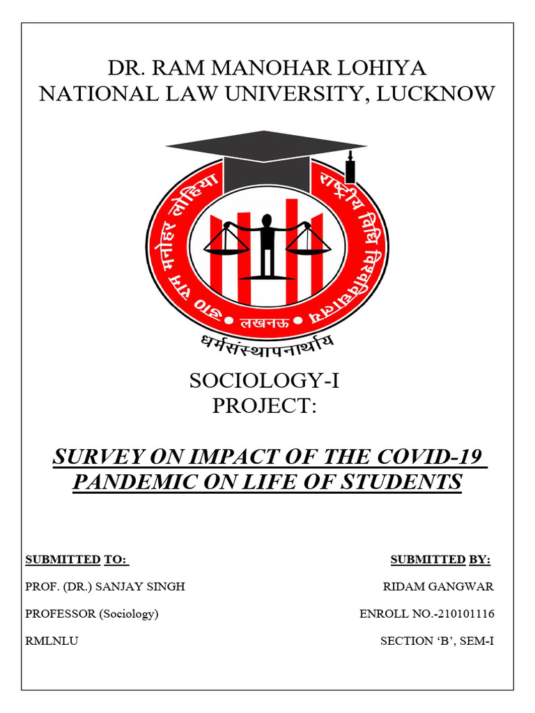 Sociology Project - Survey On Impact of The Covid-19 Pandemic On Life ...