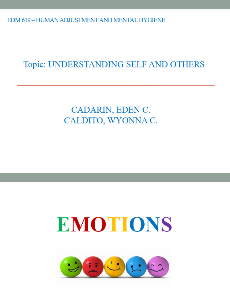 Edm 619 Understanding Self and Others Brochure | PDF | Emotions ...