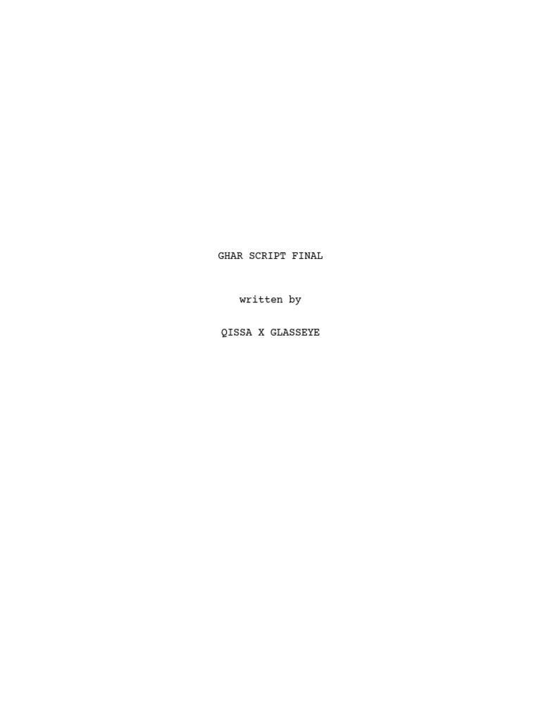 Ghar Script Final | PDF