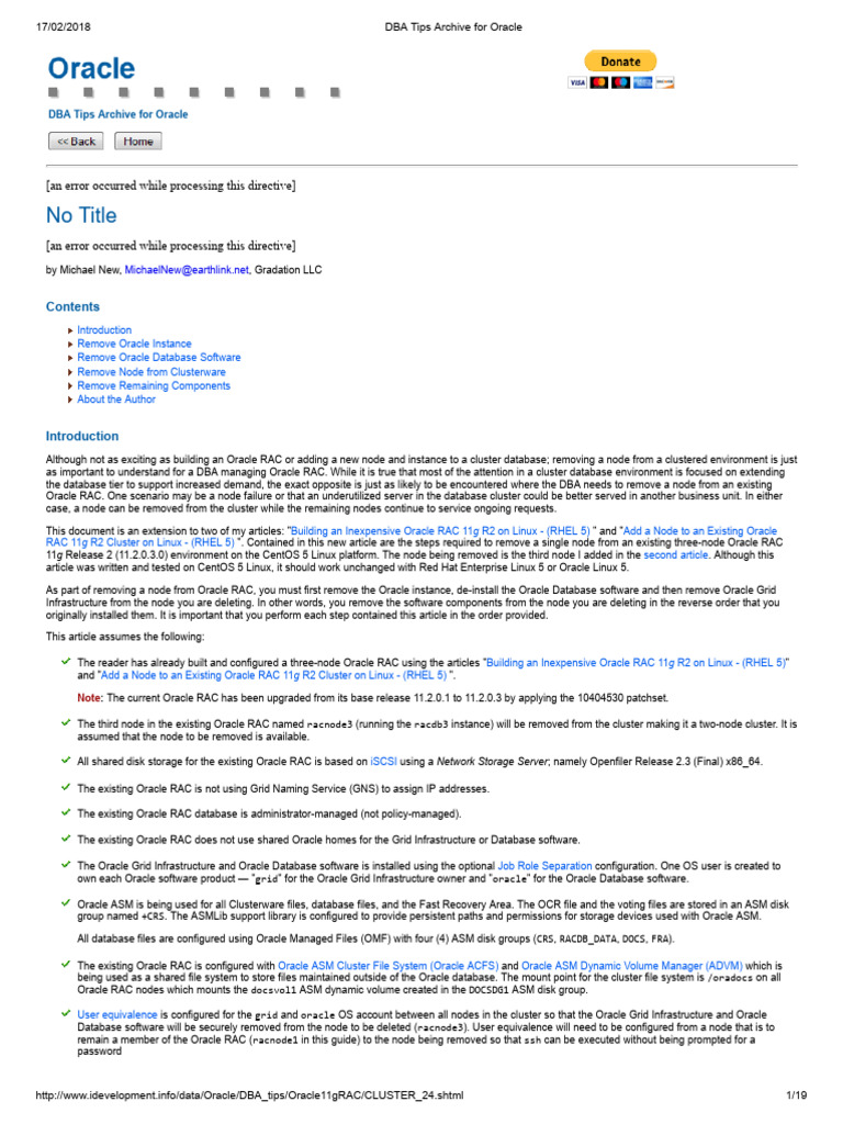 Rac Node Delete Pdf Computer Cluster Databases