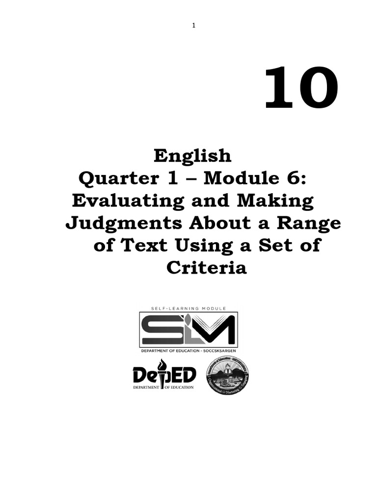 English 10 Quarter 1 Module 6 | PDF | General Fiction