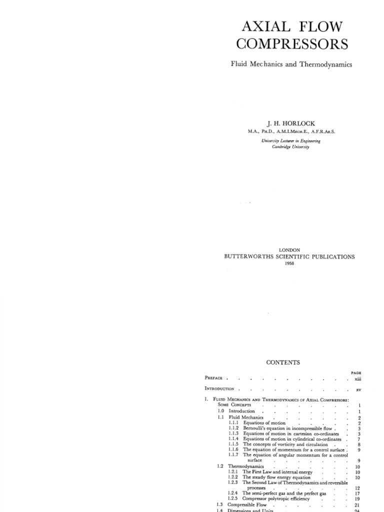 Axial Flow Compressors J. H. Horlock | PDF