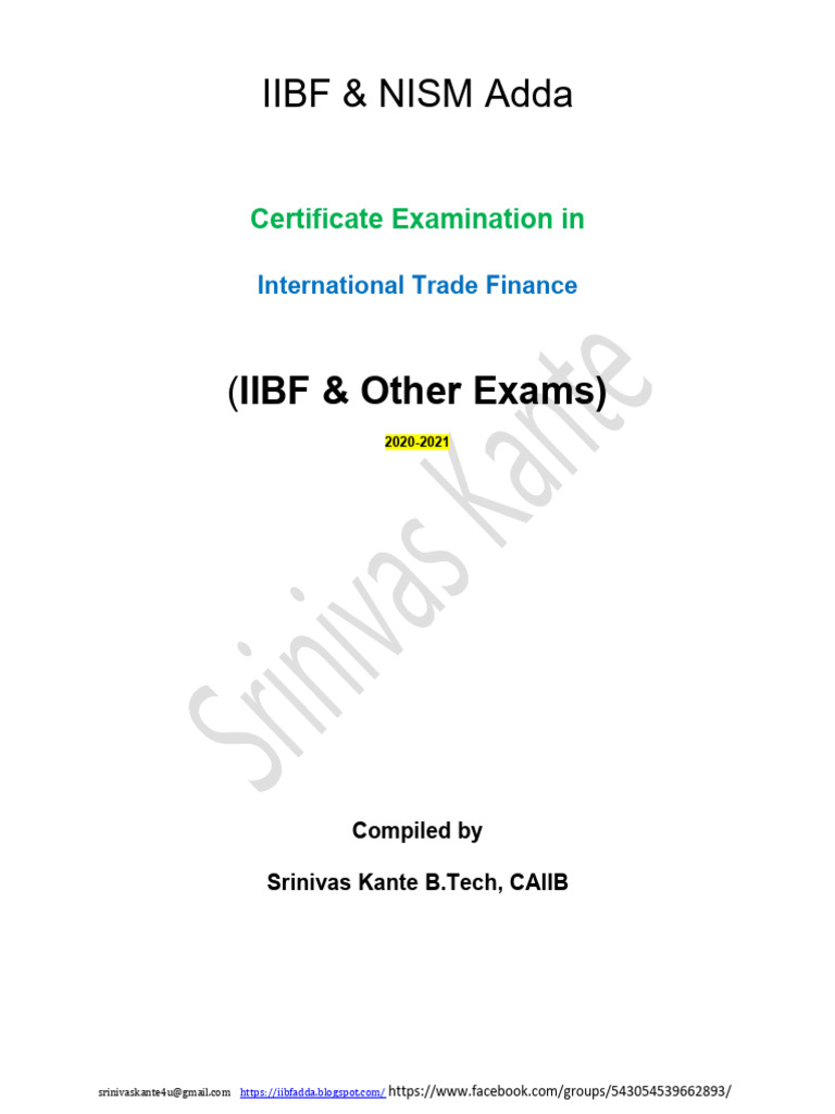 International Trade Finance Exam Guide | PDF | Non Tariff Barriers To ...