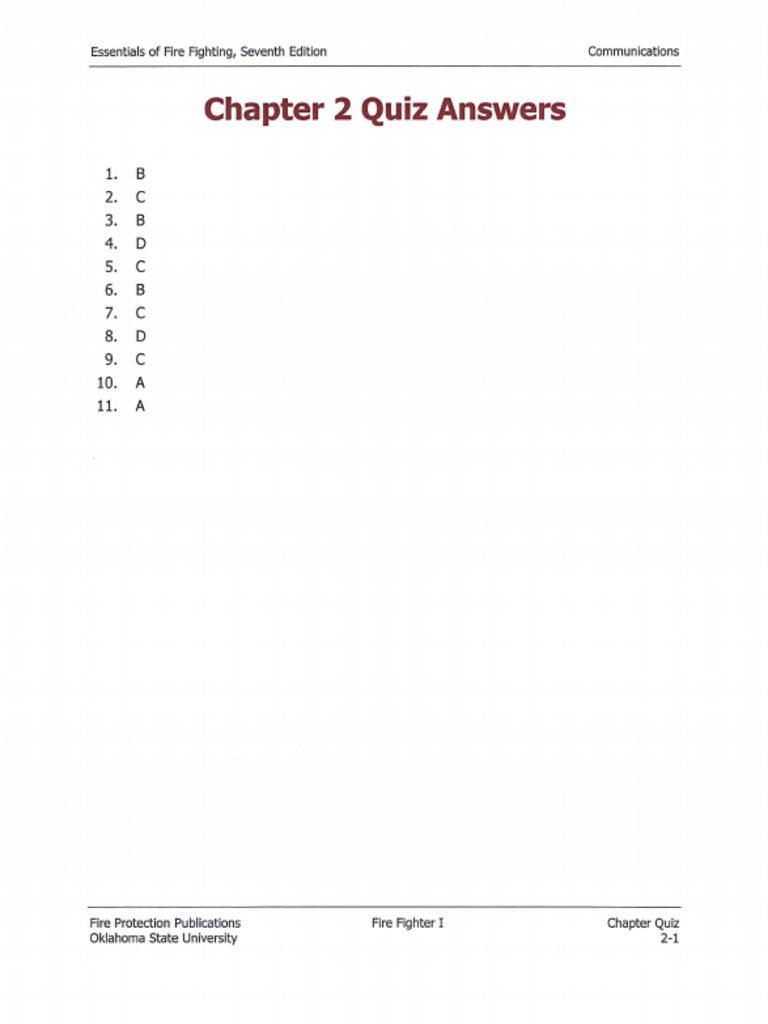 Chapter 2 Quiz + Test Answers | PDF